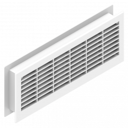 Plastic ventilation grill S80 closable white 344 x 138 mm